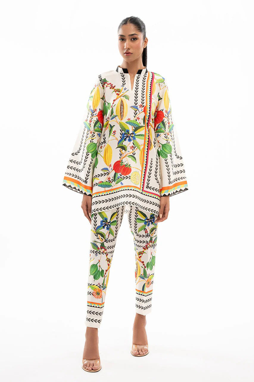 Lush Tropical Colorful Nature Inspired Tunic & Pant Set For Women ...